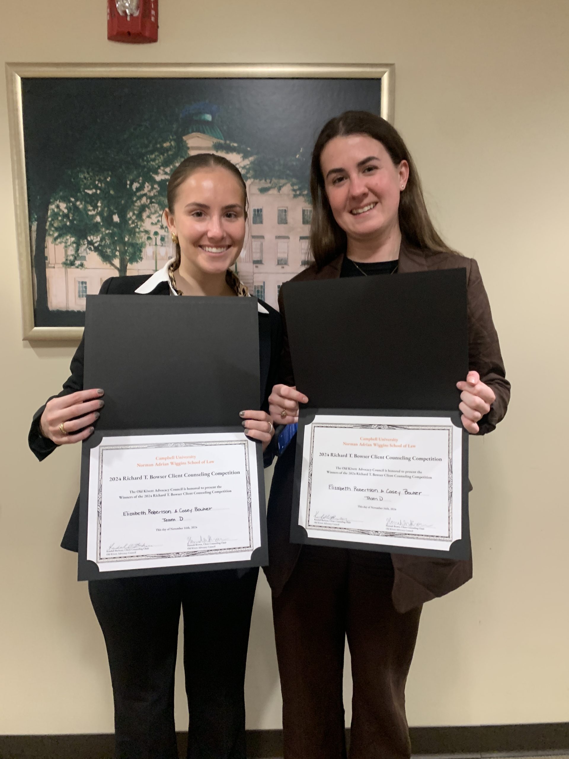 Casey Bouker '26, Elizabeth Robertson '26 win 2024 Richard T. Bowser ...